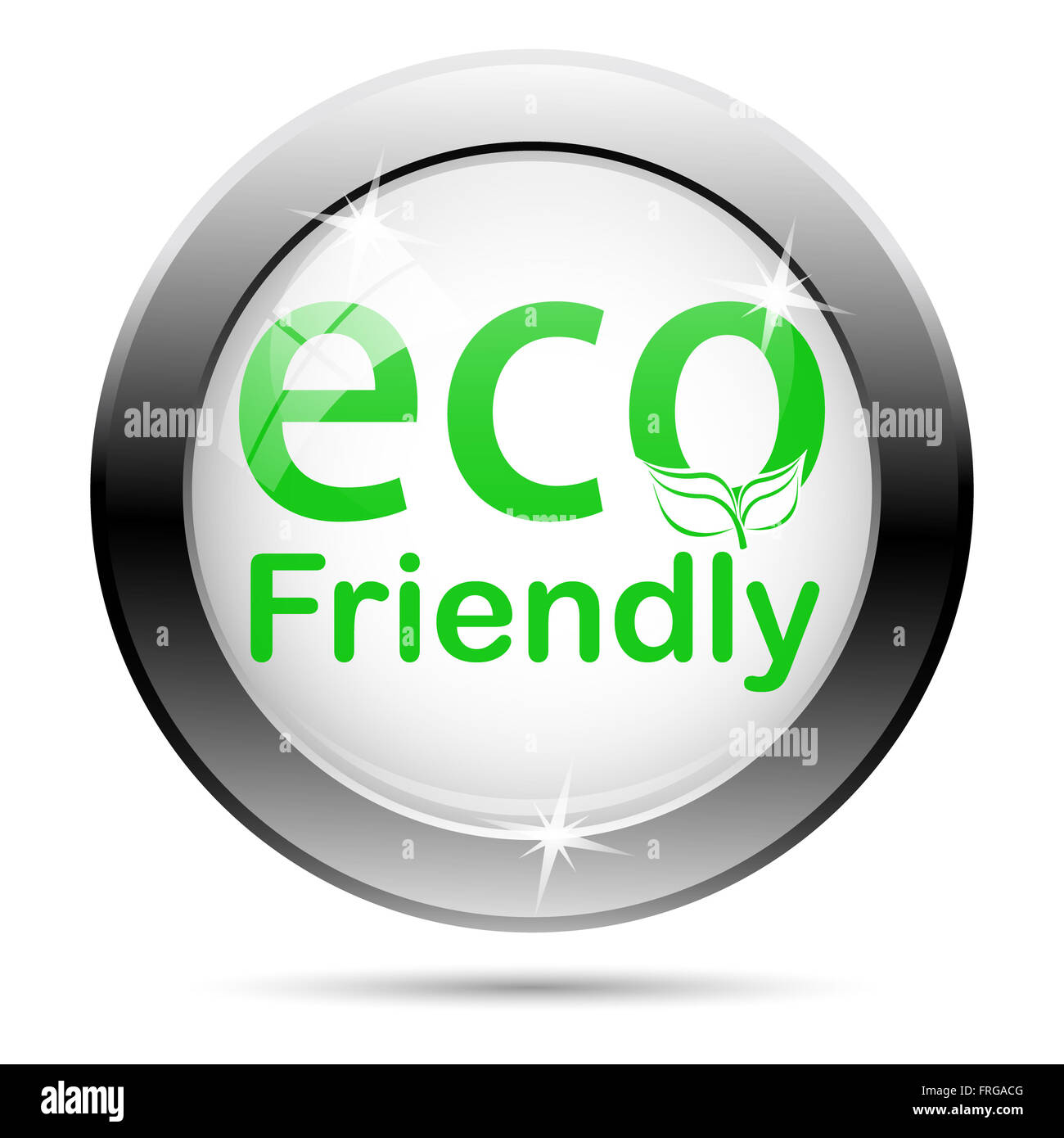 Metallic icon with green design on white glass background Stock Photo ...