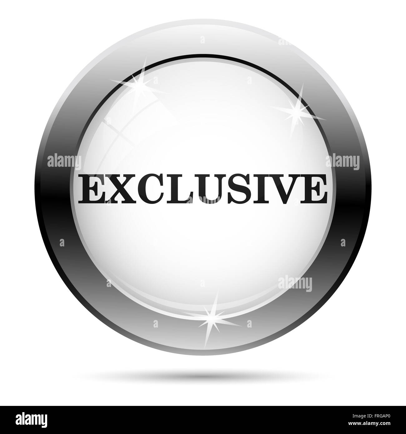 Metallic icon with black design on white glass background Stock Photo ...