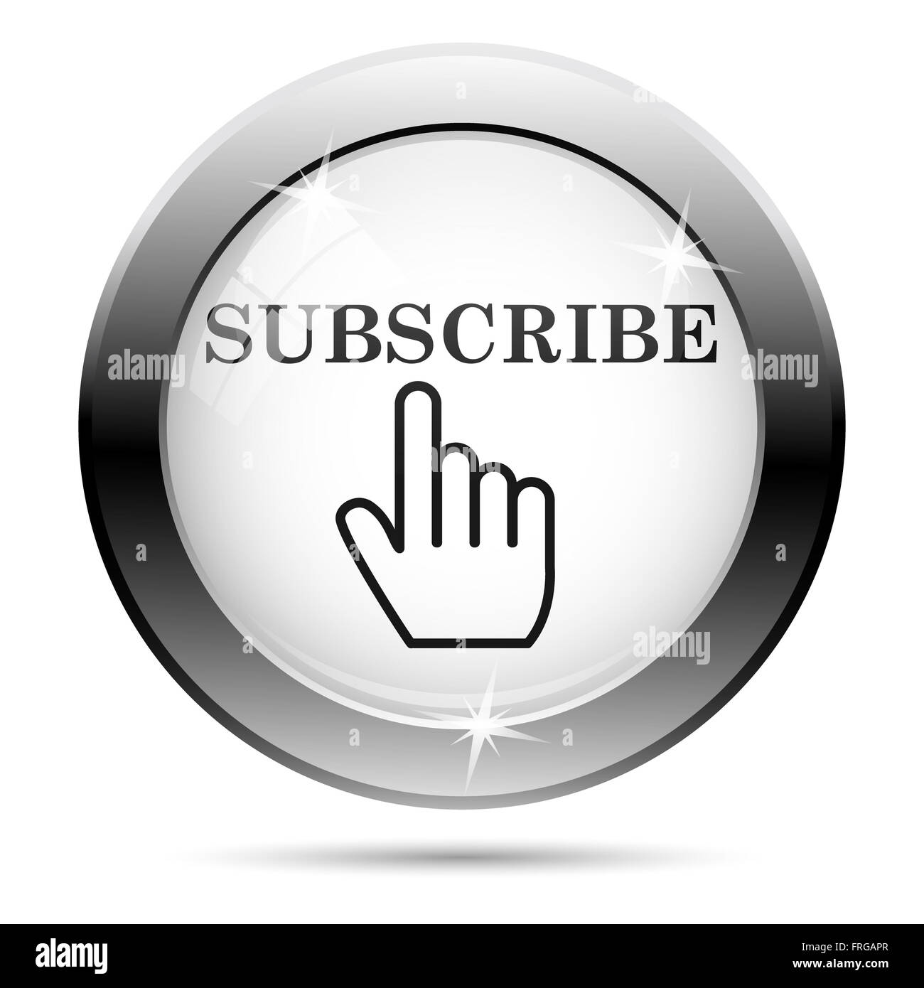 Metallic icon with black design on white glass background Stock Photo ...