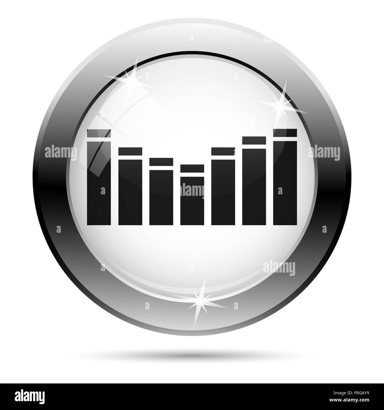 Metallic icon with black design on white glass background Stock Photo ...
