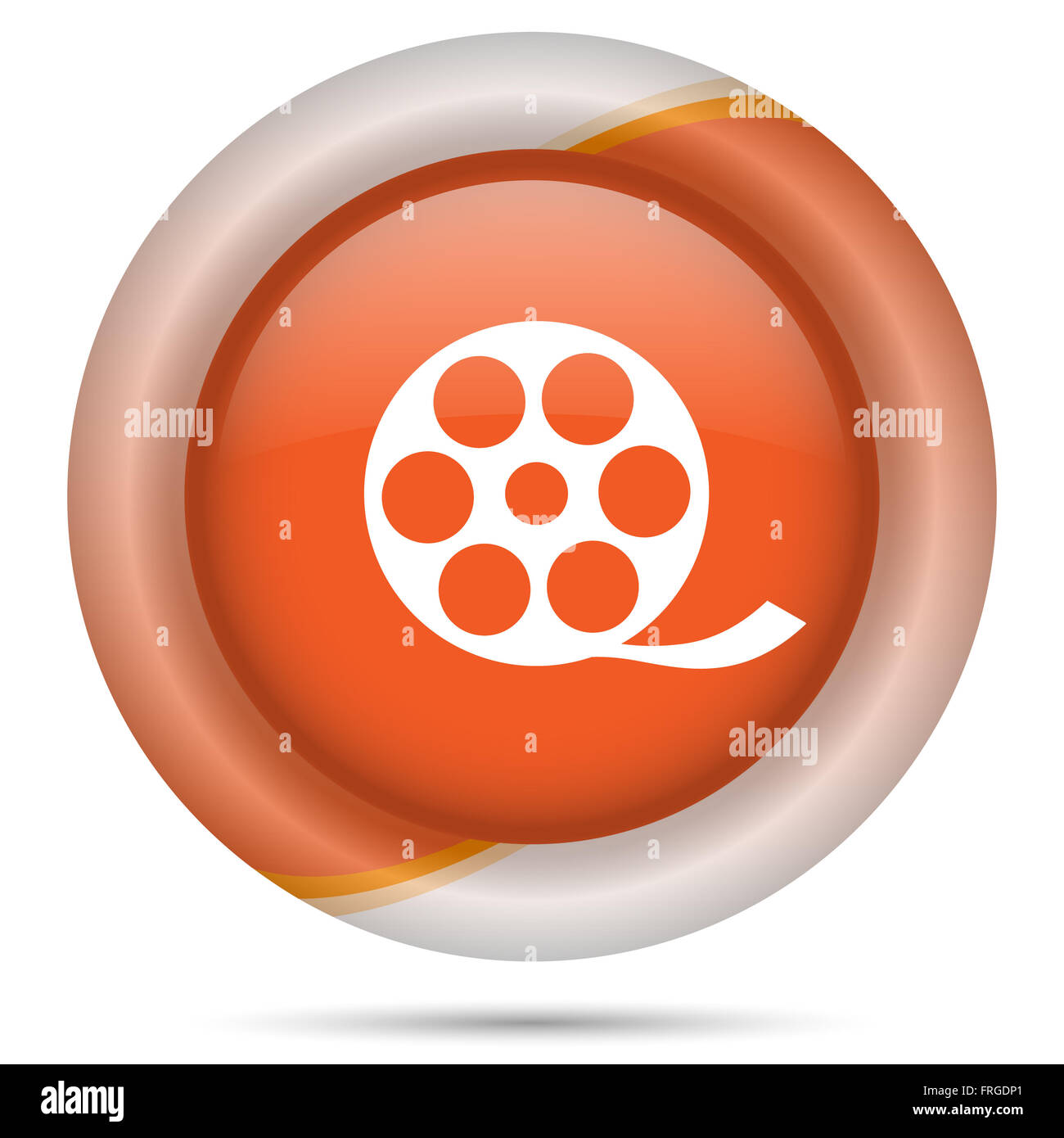 Tv orange glossy circle icon hi-res stock photography and images - Alamy