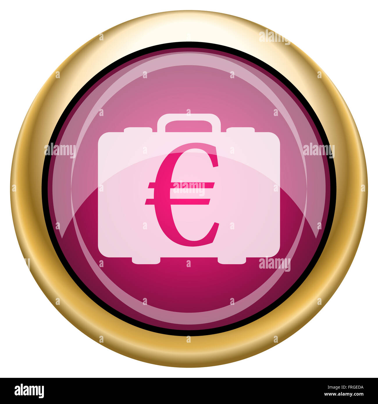 Shiny glossy icon with white design on magenta and gold background Stock Photo - Alamy