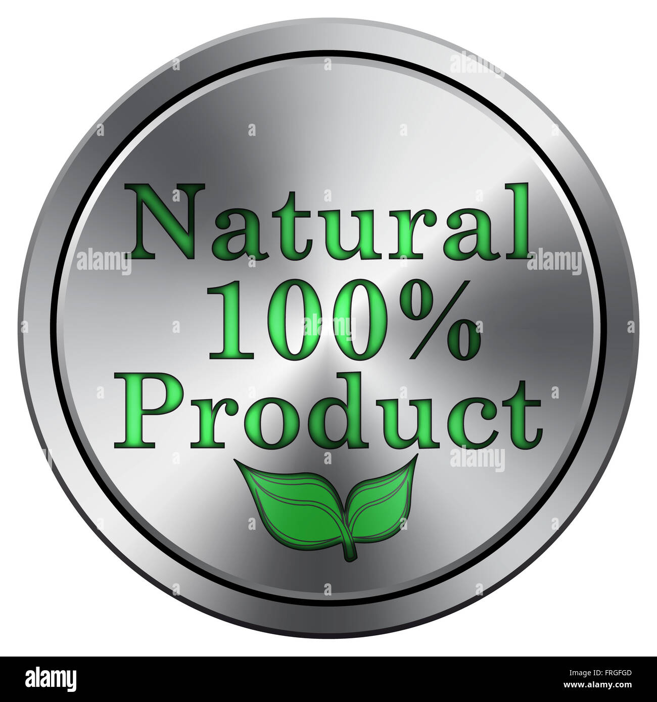 Metallic icon with carved design Stock Photo - Alamy