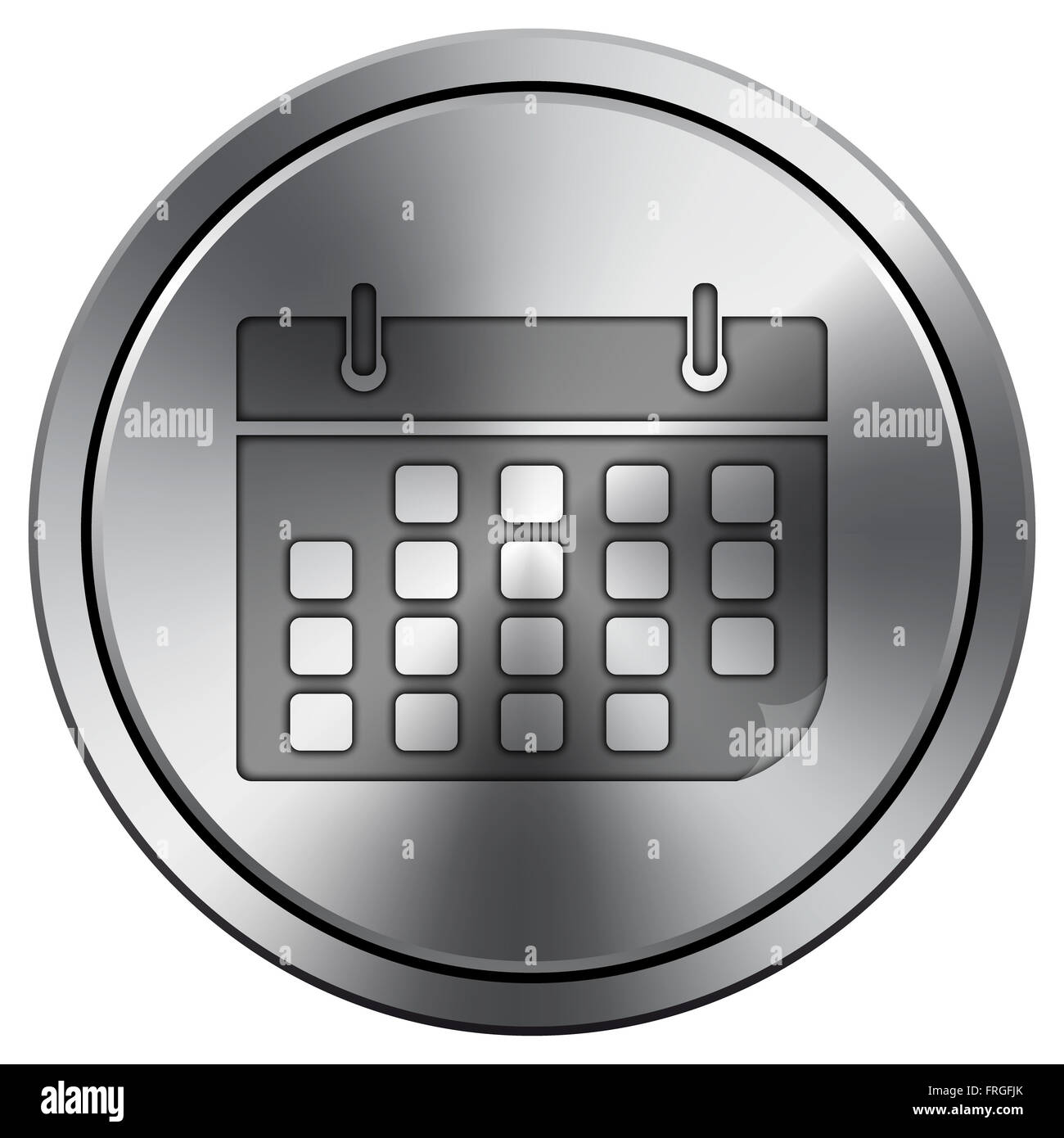 Metallic icon with carved design Stock Photo - Alamy