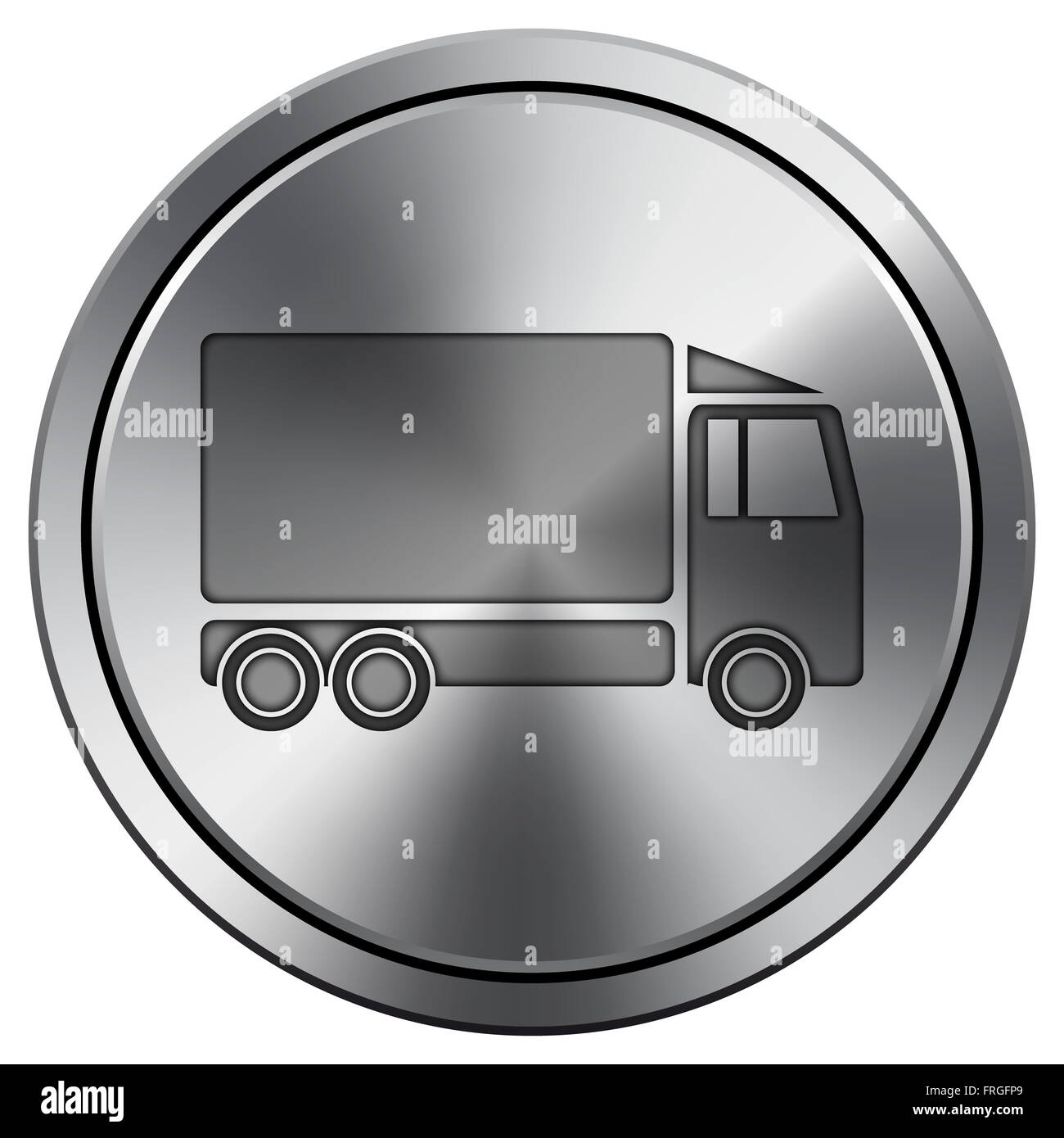 Metallic icon with carved design Stock Photo - Alamy