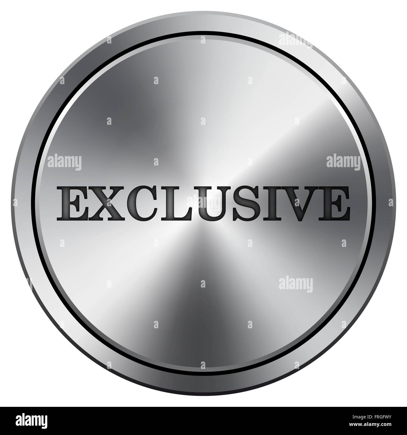 Metallic icon with carved design Stock Photo - Alamy