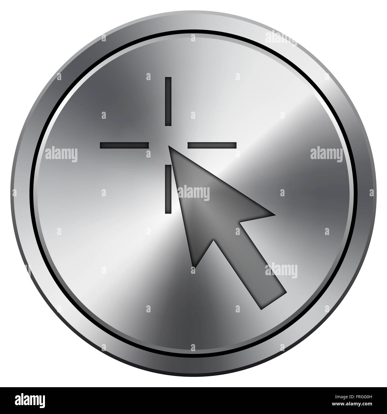 Metallic icon with carved design Stock Photo - Alamy