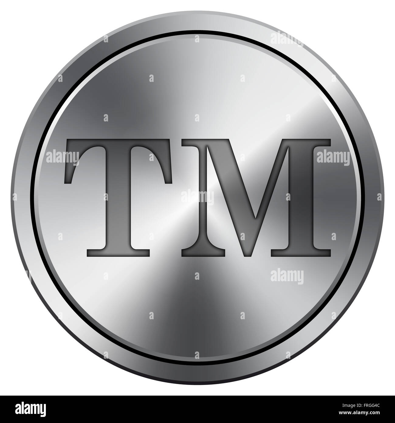 Metallic icon with carved design Stock Photo - Alamy
