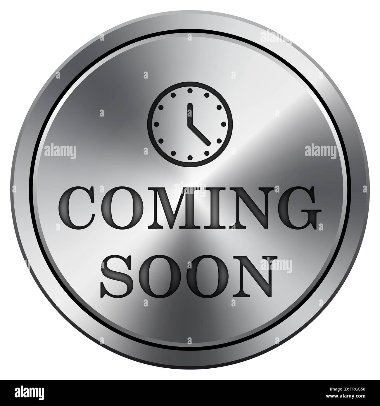Metallic icon with carved design Stock Photo - Alamy