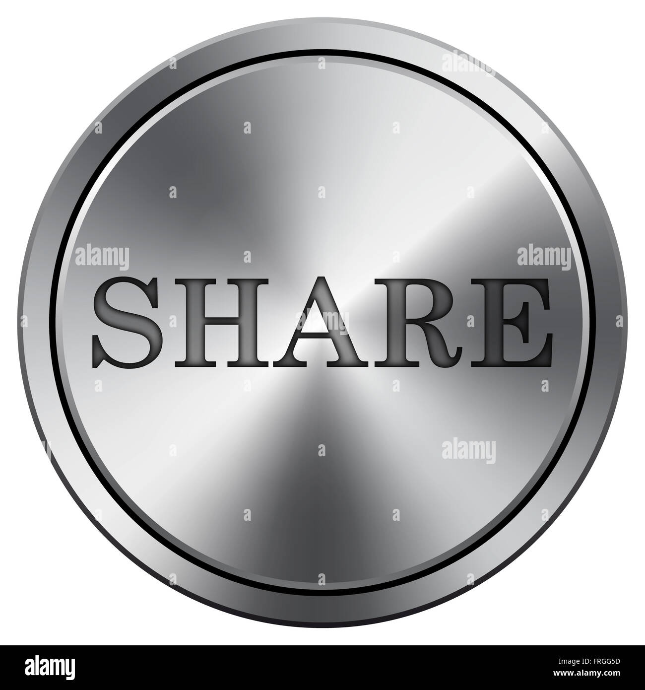 Metallic icon with carved design Stock Photo - Alamy
