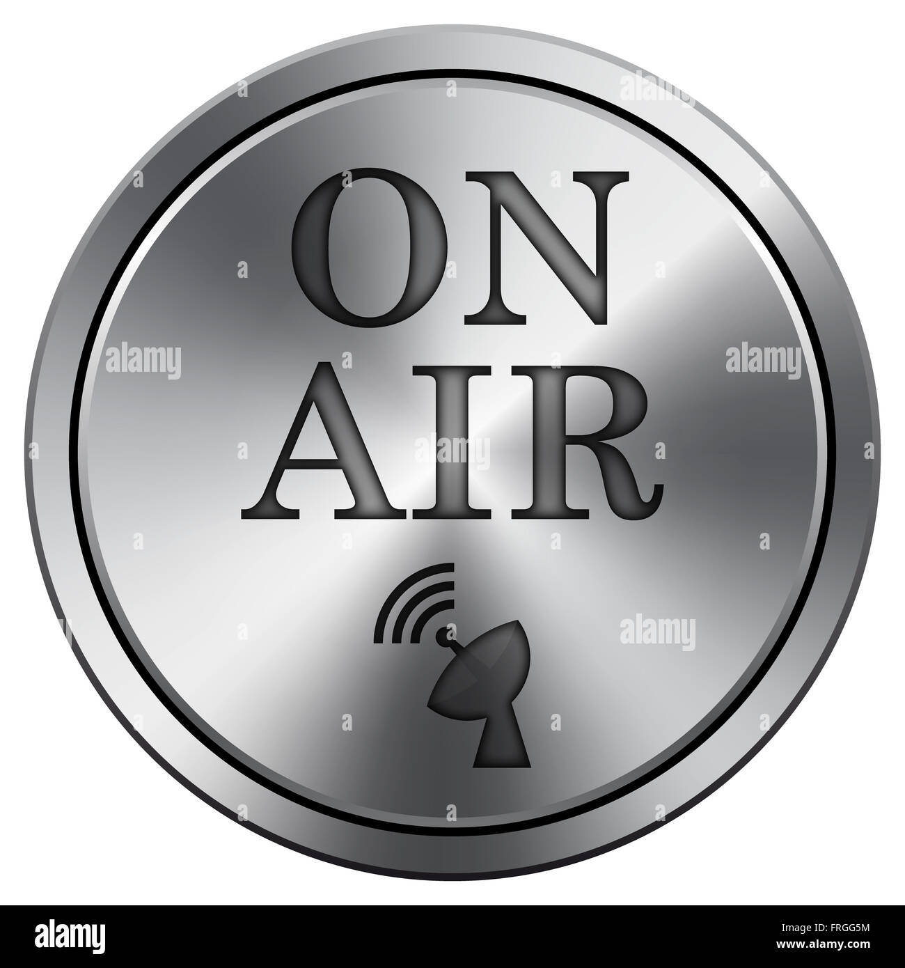 Metallic icon with carved design Stock Photo - Alamy