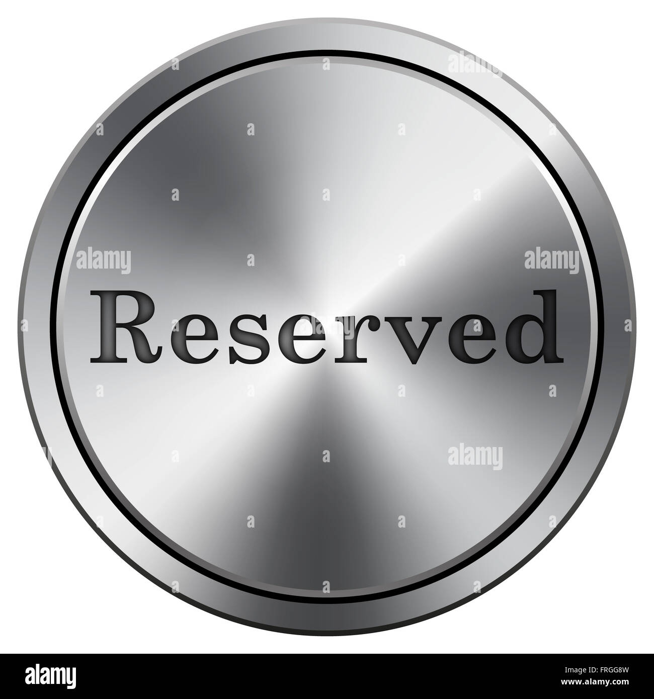 Reserved icon. Metallic internet button on white background Stock Photo ...