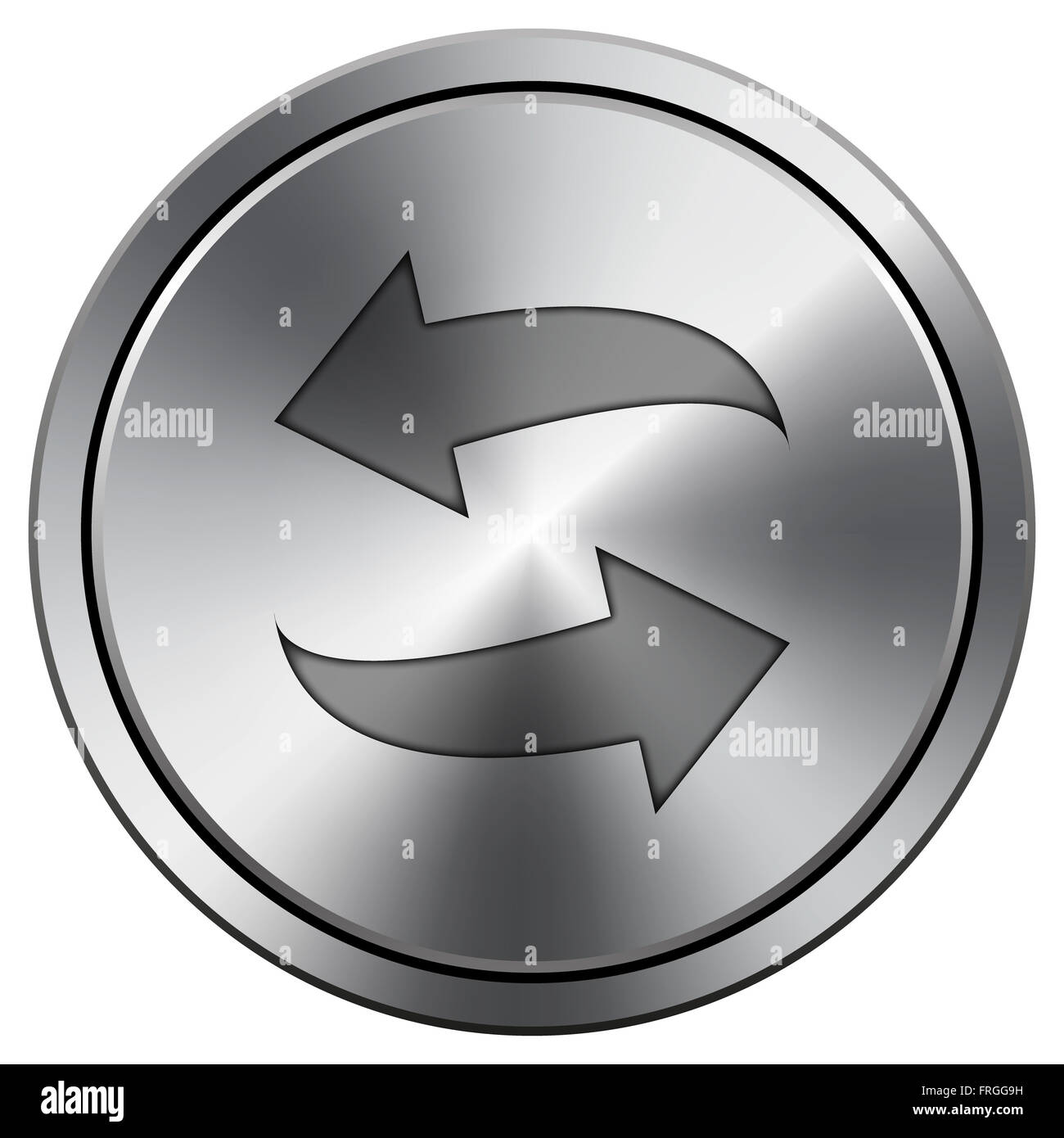 Swap icon. Metallic internet button on white background Stock Photo - Alamy