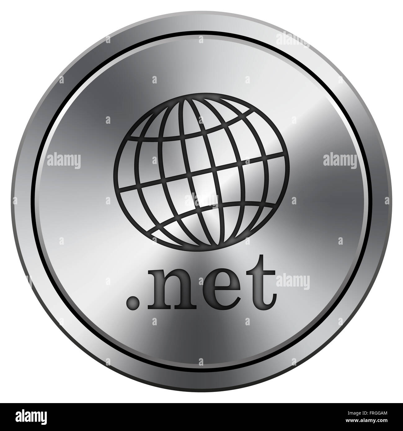.net icon. Metallic internet button on white background Stock Photo - Alamy