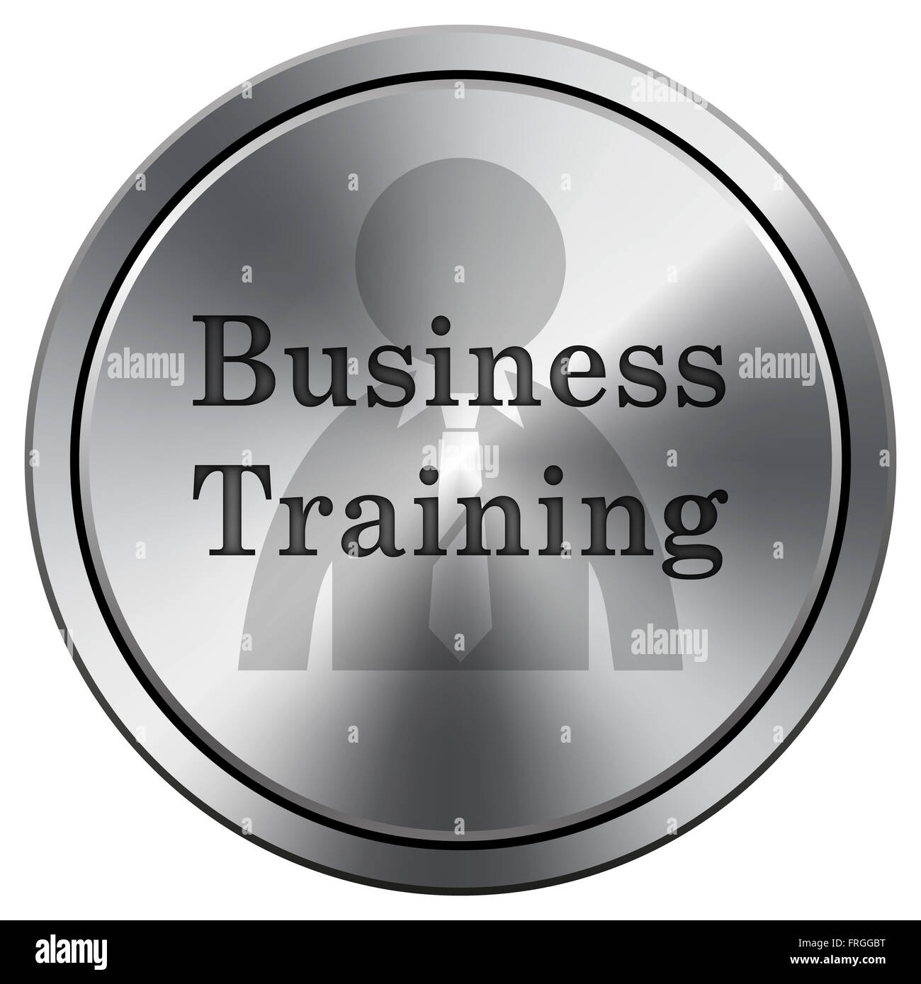 Business training icon. Metallic internet button on white background ...