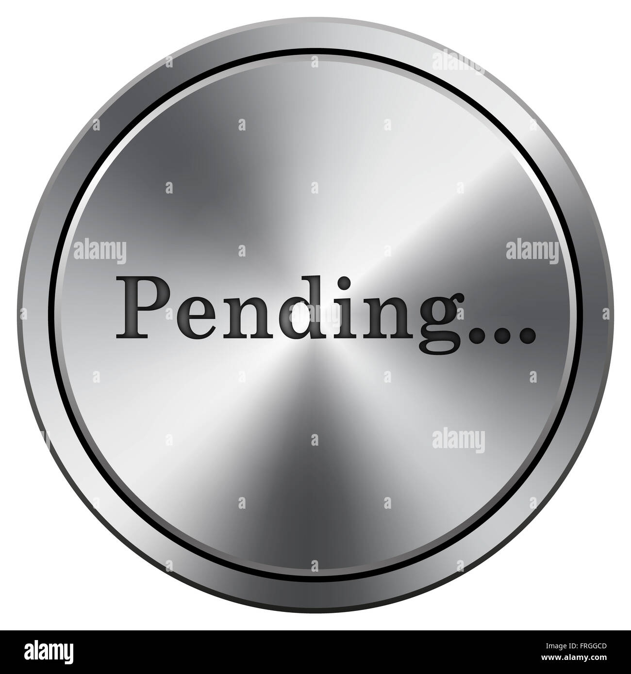 Pending icon. Metallic internet button on white background Stock Photo ...