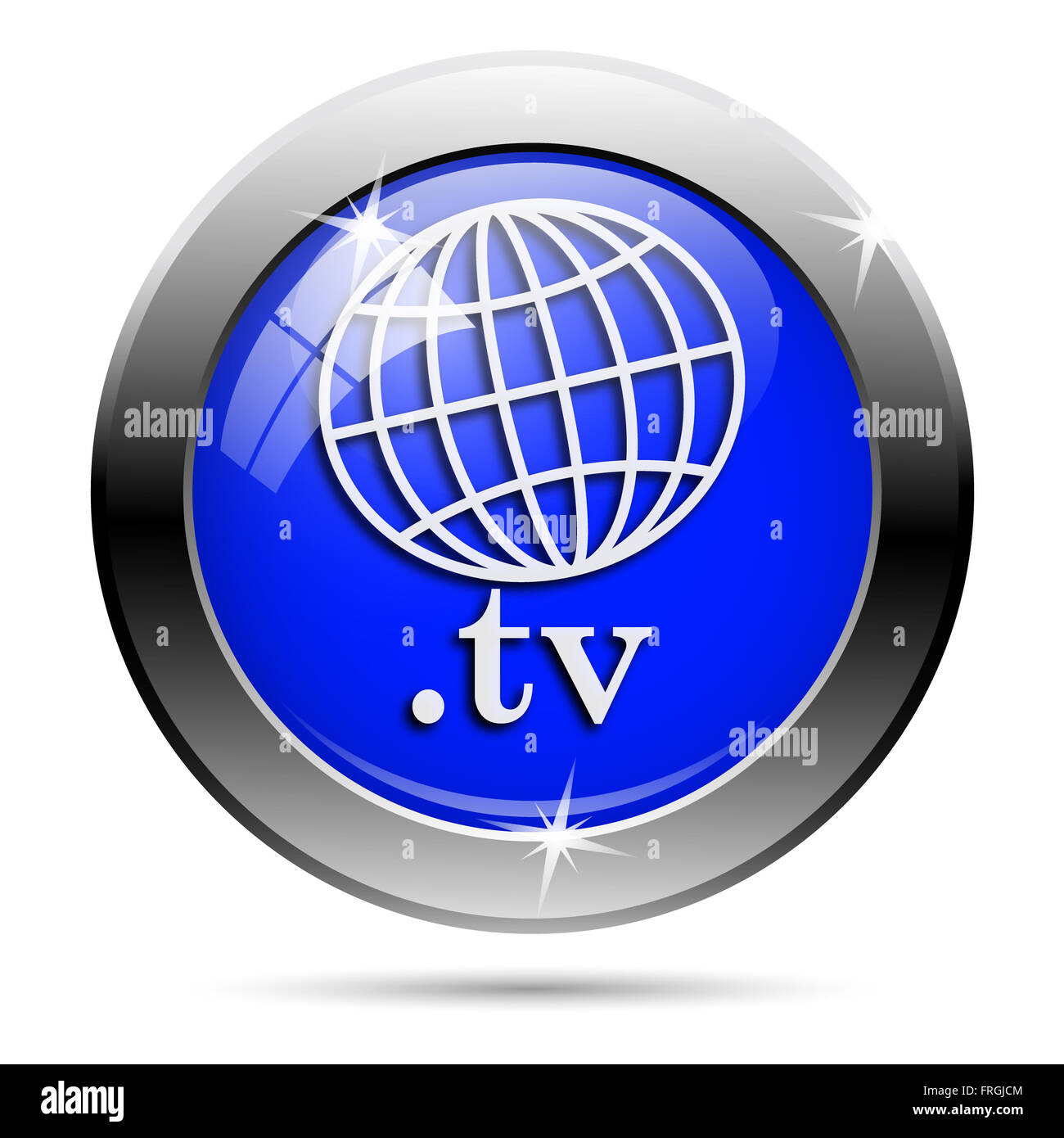 Metallic shiny glossy icon on white background Stock Photo - Alamy