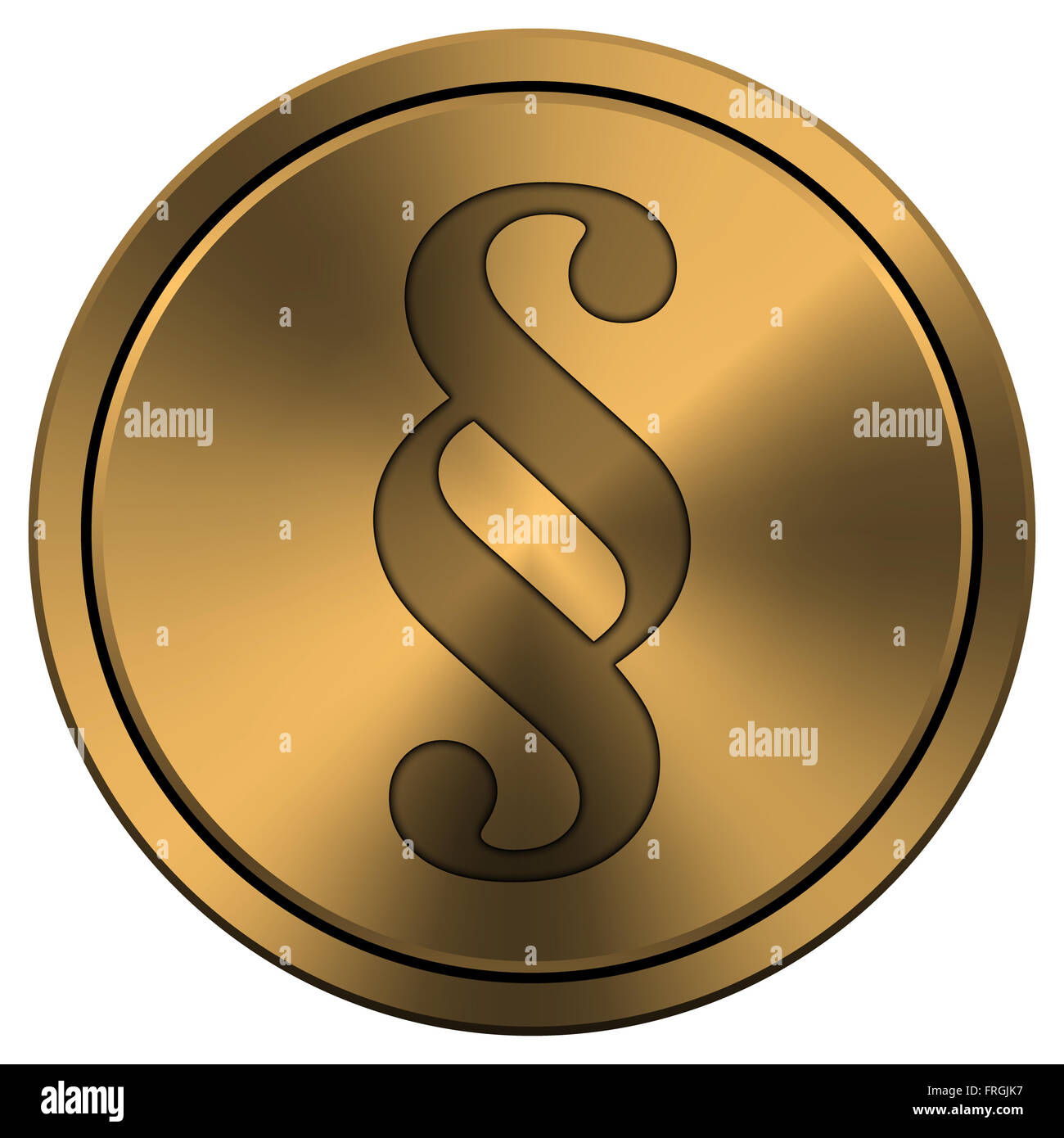 Metallic icon with carved design on copper-colored background Stock ...