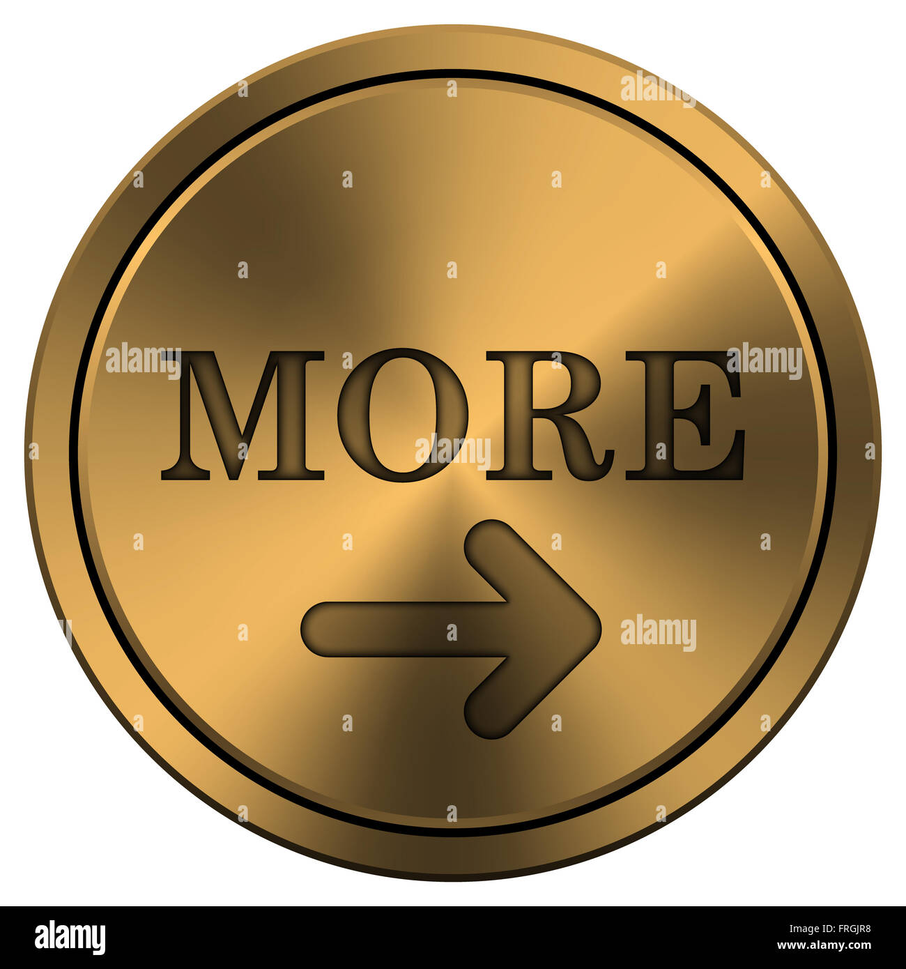 Metallic icon with carved design on copper-colored background Stock ...