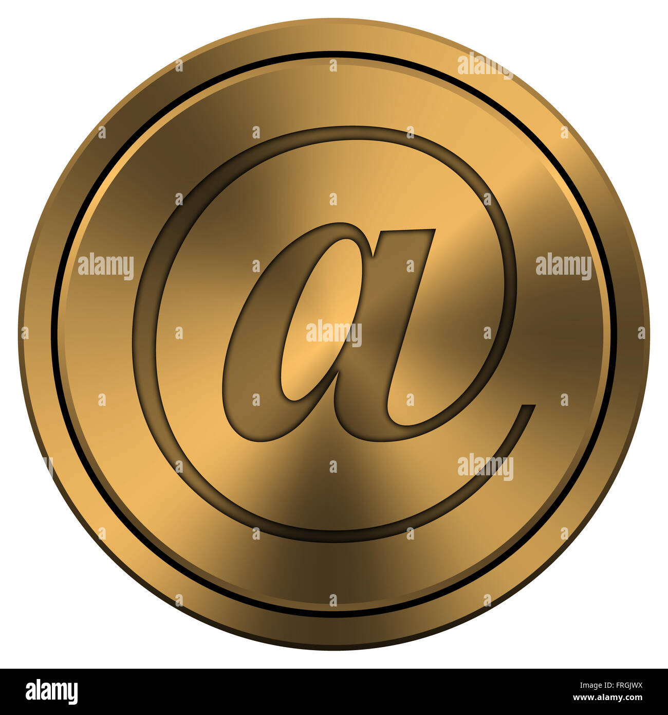 Metallic icon with carved design on copper-colored background Stock ...