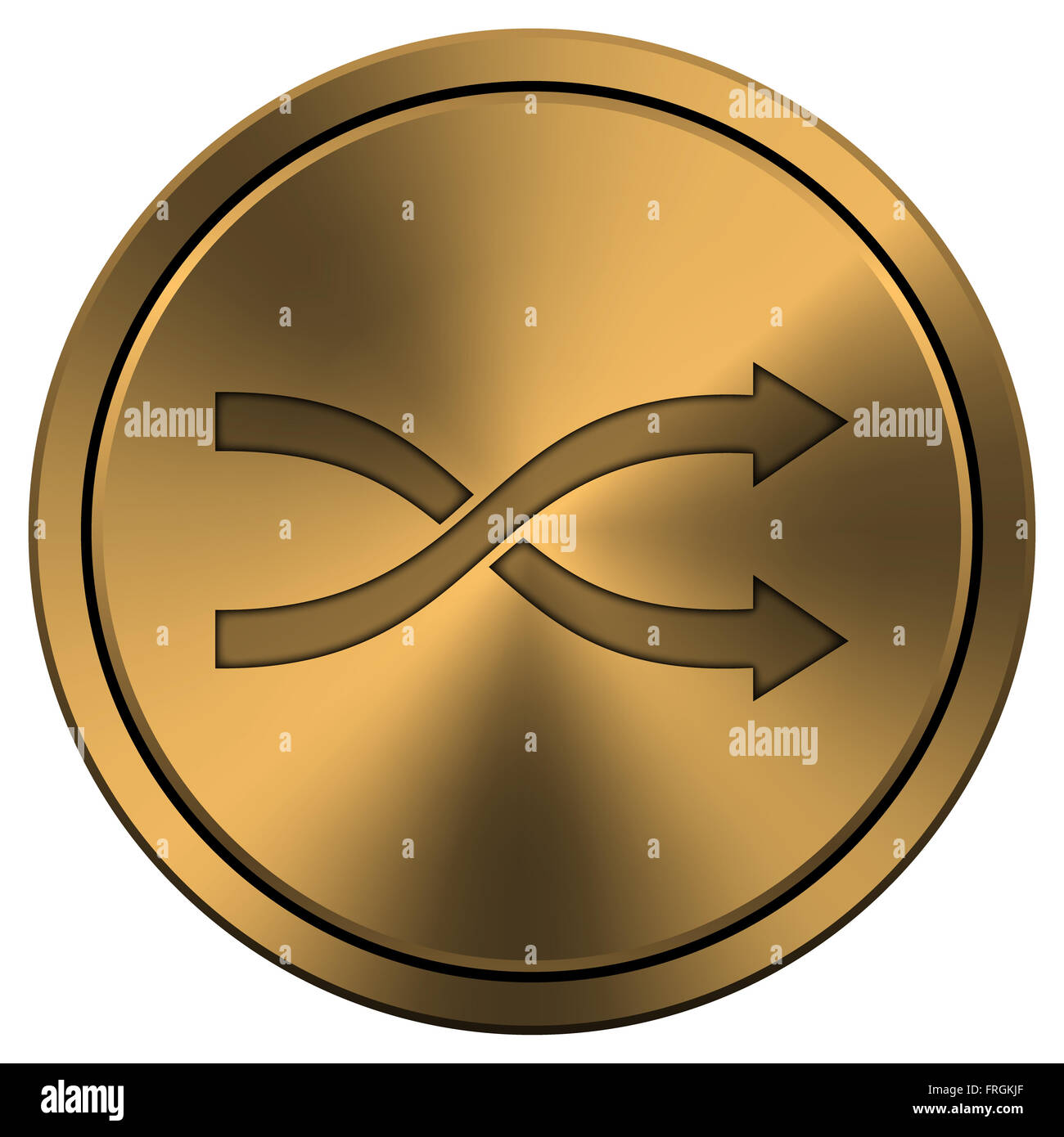 Copper metallic internet icon on white background Stock Photo - Alamy