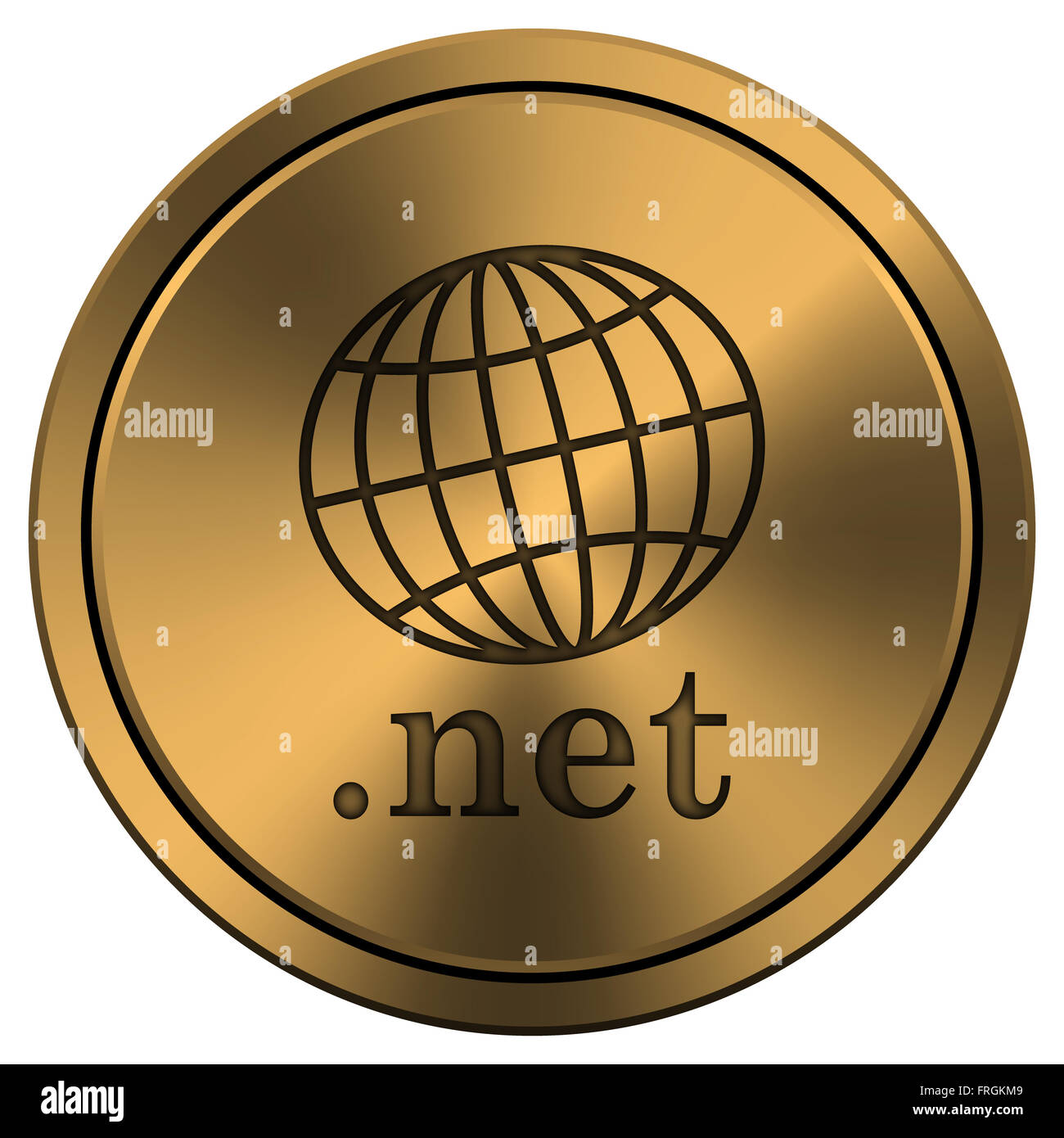 Copper metallic internet icon on white background Stock Photo - Alamy