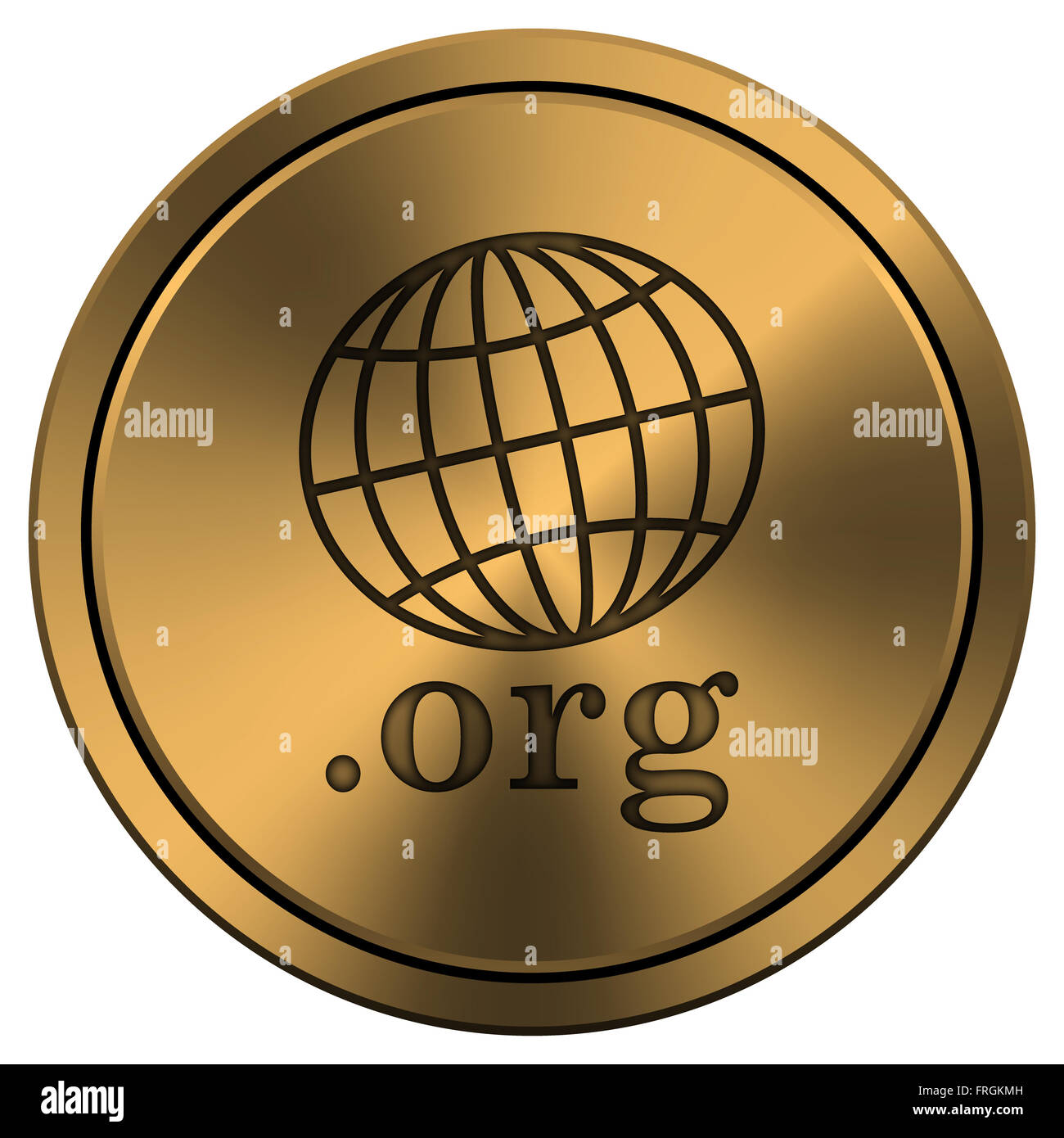 Copper metallic internet icon on white background Stock Photo - Alamy