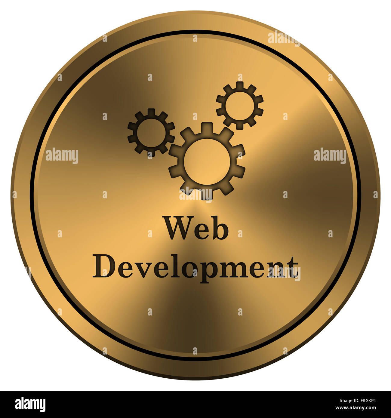 Copper metallic internet icon on white background Stock Photo - Alamy