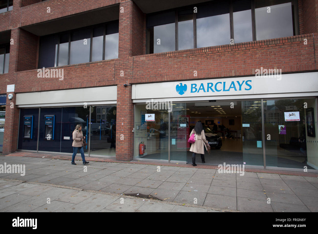 A general view of the Barclays Bank branch in Swiss Cottage Stock Photo ...