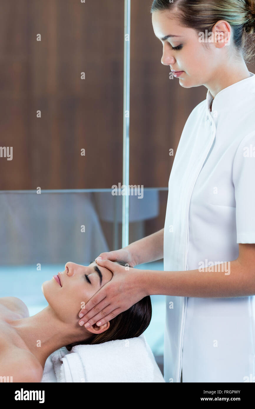 Woman masseur face relaxing massage hi-res stock photography and images - Alamy