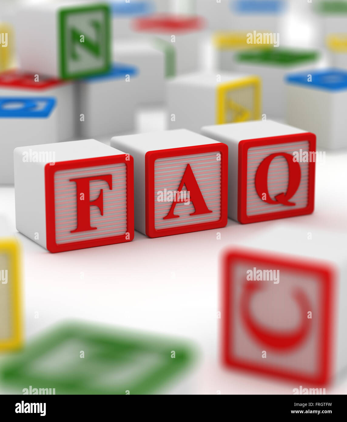 Faq Block , 3d rendered image Stock Photo - Alamy
