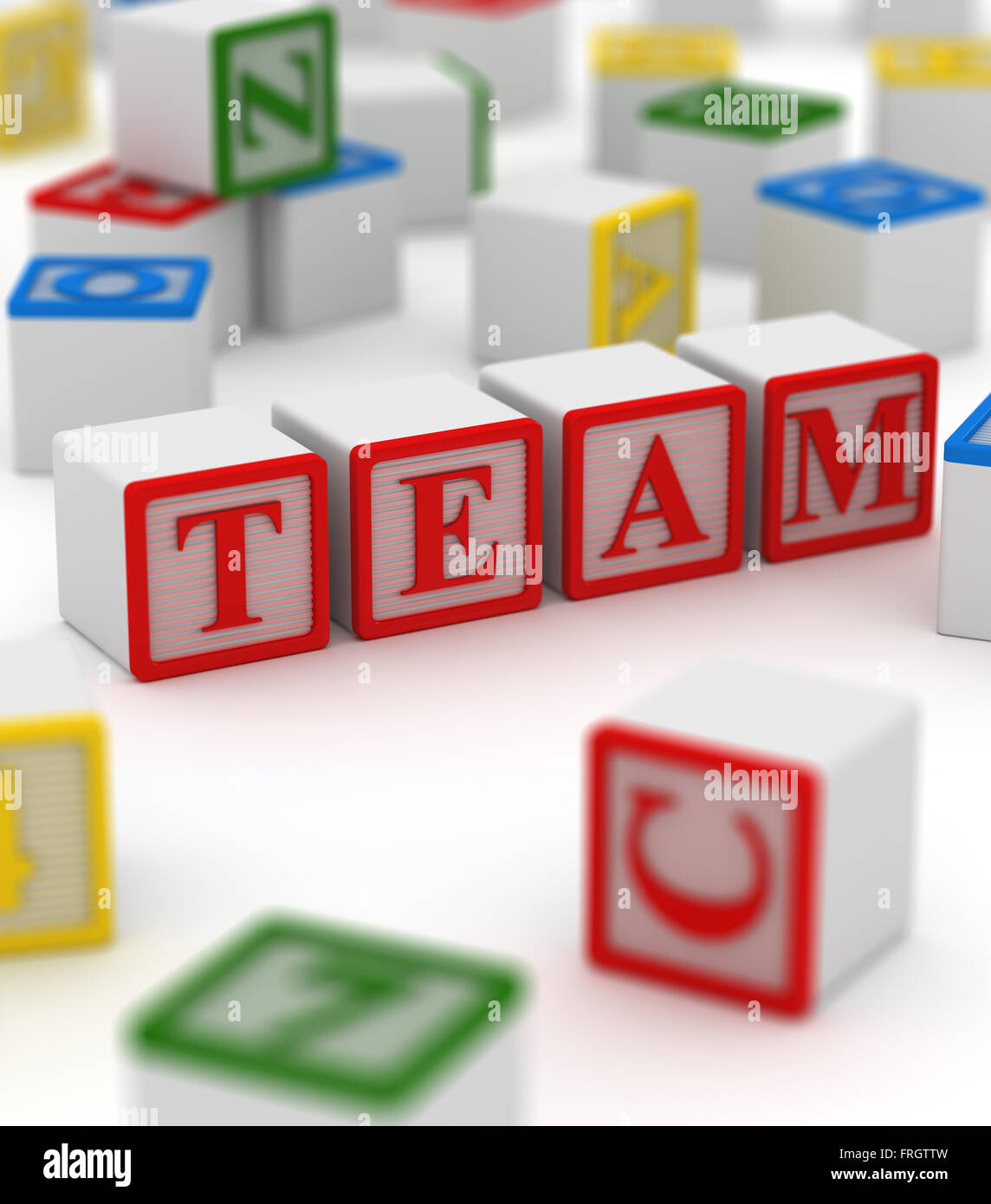 Team block , This is a computer generated and 3d rendered picture Stock ...