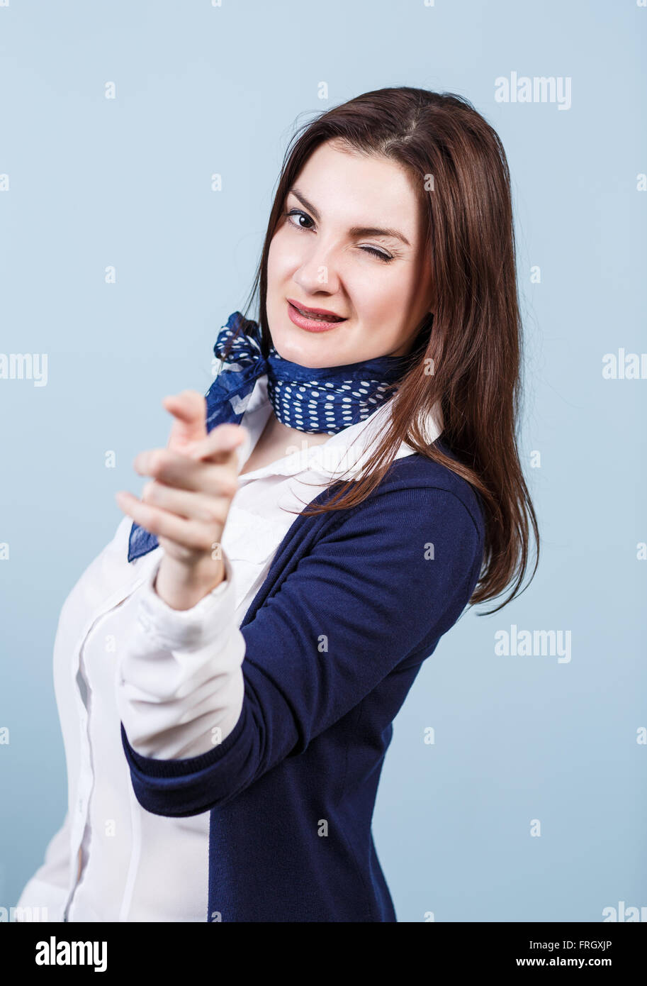 Young beautiful woman challenges Stock Photo - Alamy