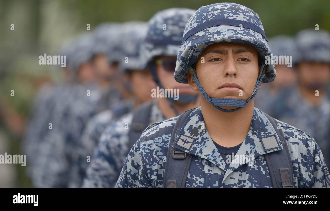 Mexican Marines during a ceremony honoring members of the military on ...