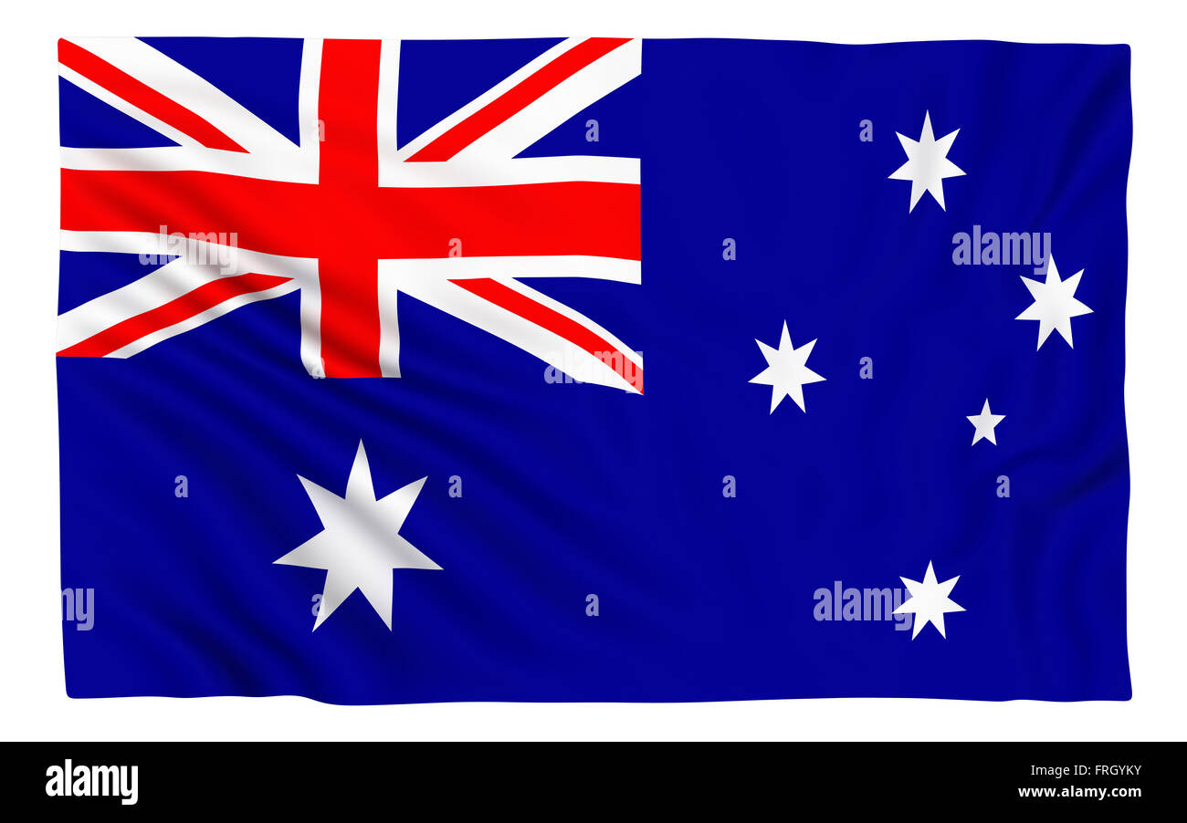 Flag australia on wind Cut Out Stock Images & Pictures - Alamy