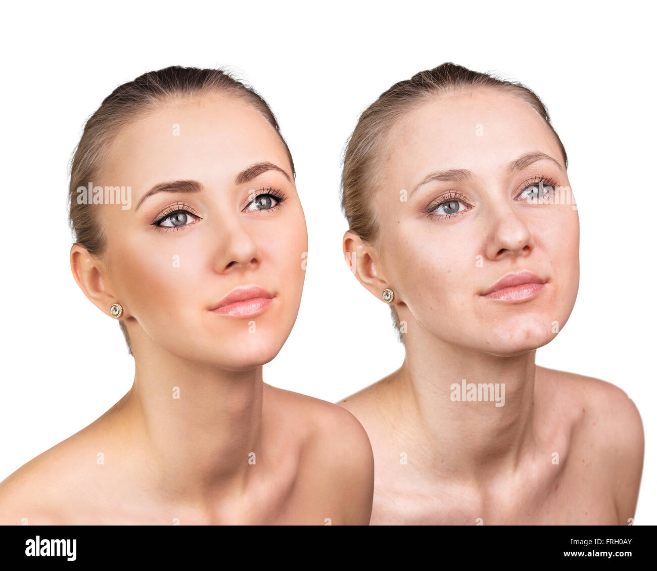 Comparative portrait of female face Stock Photo - Alamy