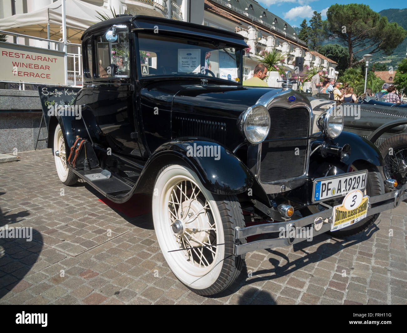 Merano, Italy - July 9, 2015: side view of the FORD A doctor's car at ...