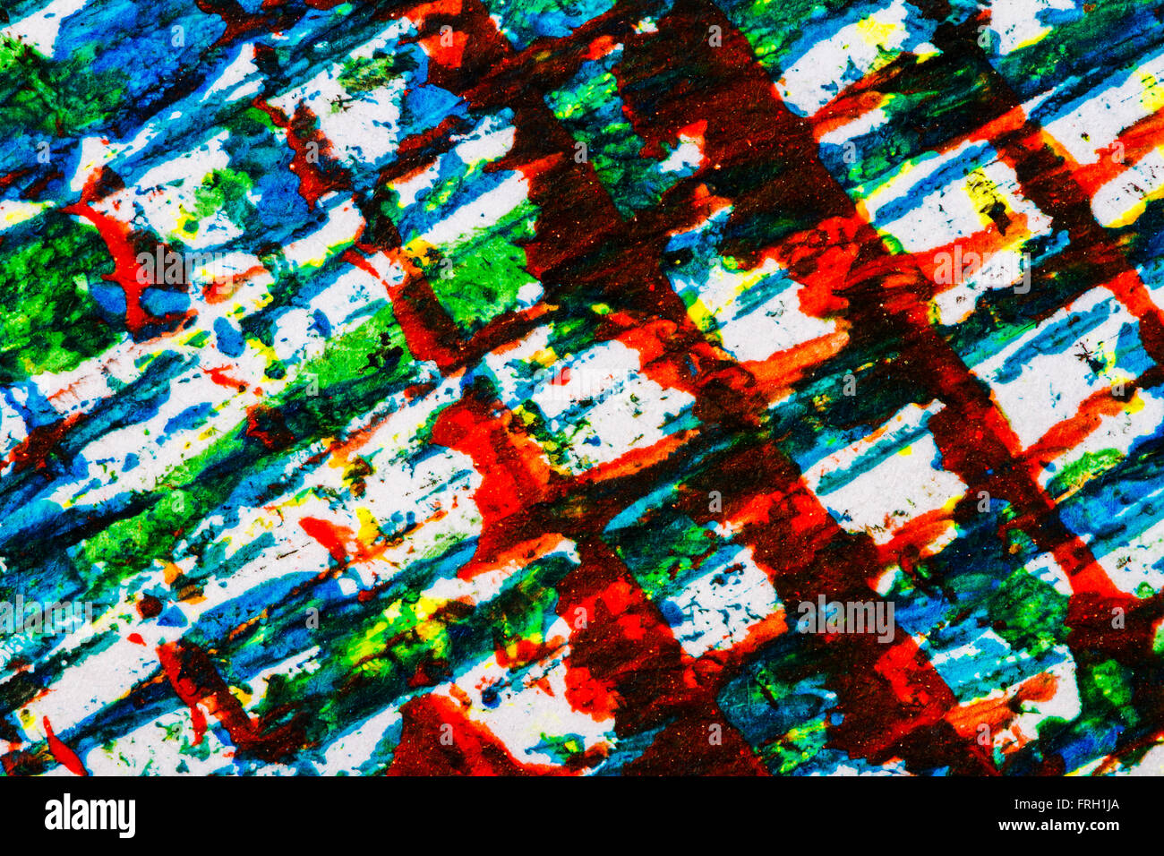 Abstract hand painted blue green and red acrylic art background Stock ...