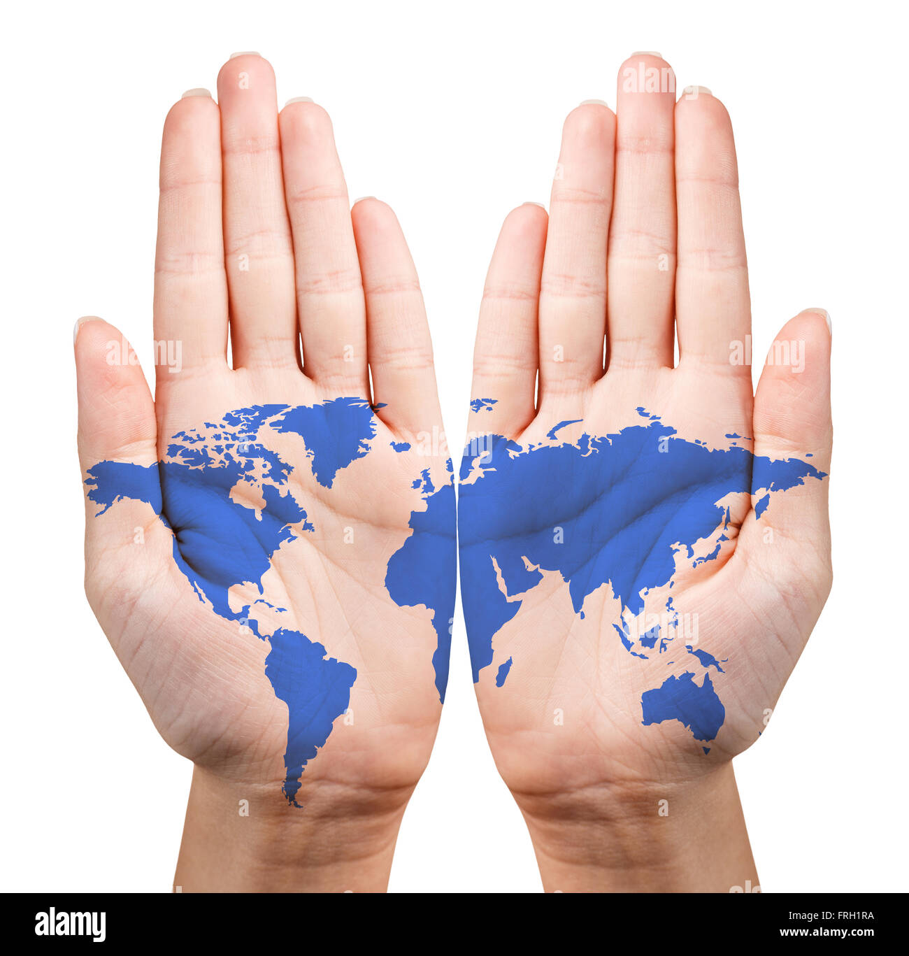 World map painted hands isolated hi-res stock photography and images ...