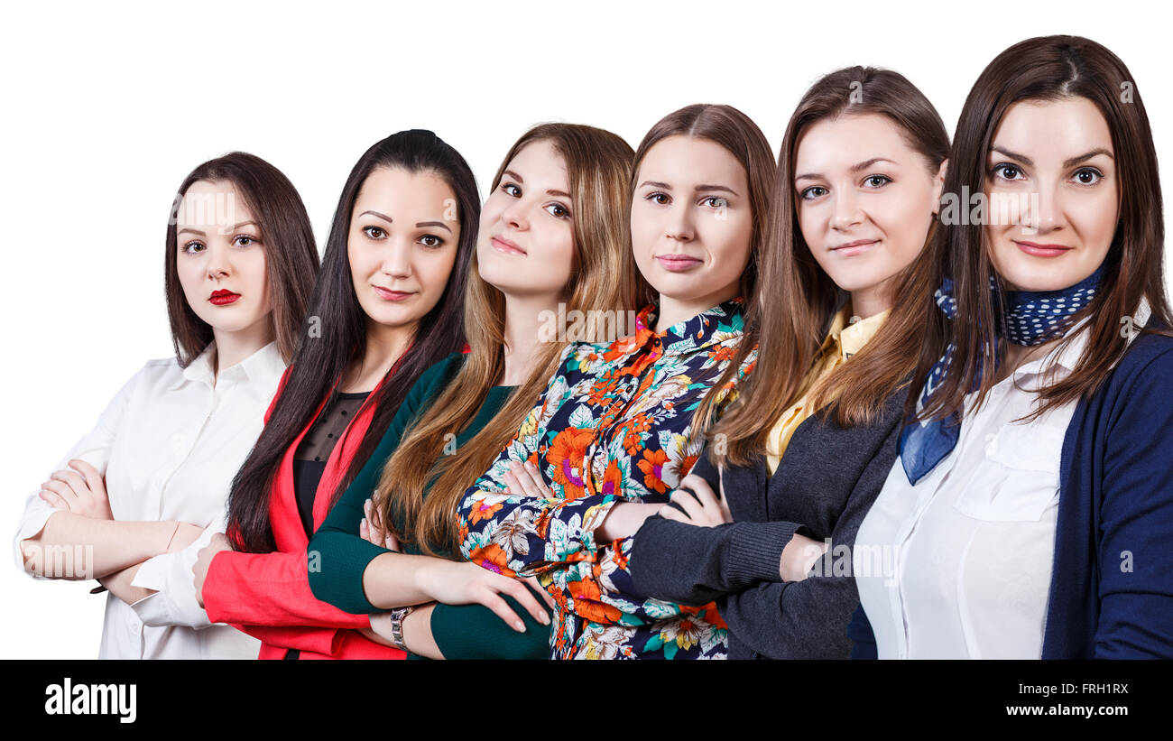 Beautiful women with crossed hands Stock Photo - Alamy