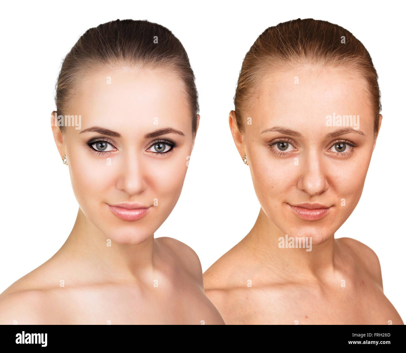 Comparative portrait of female face Stock Photo - Alamy