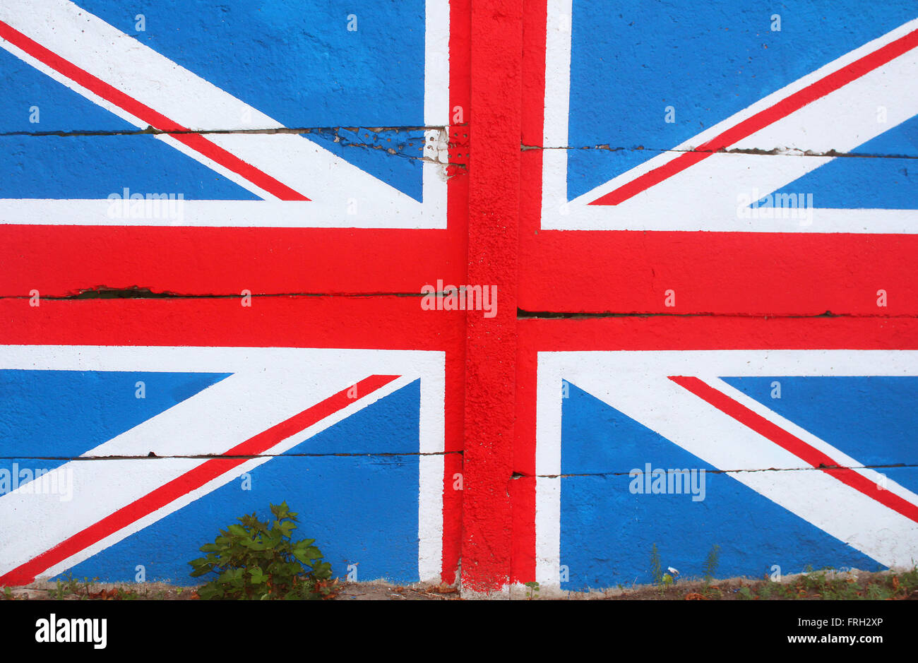 United Kingdom (UK) flag painted on a stone wall texture Stock Photo ...