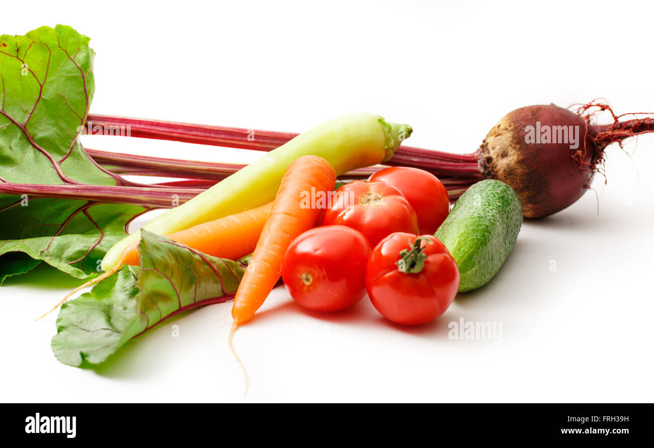 Set of fresh vegetables on white background Stock Photo - Alamy