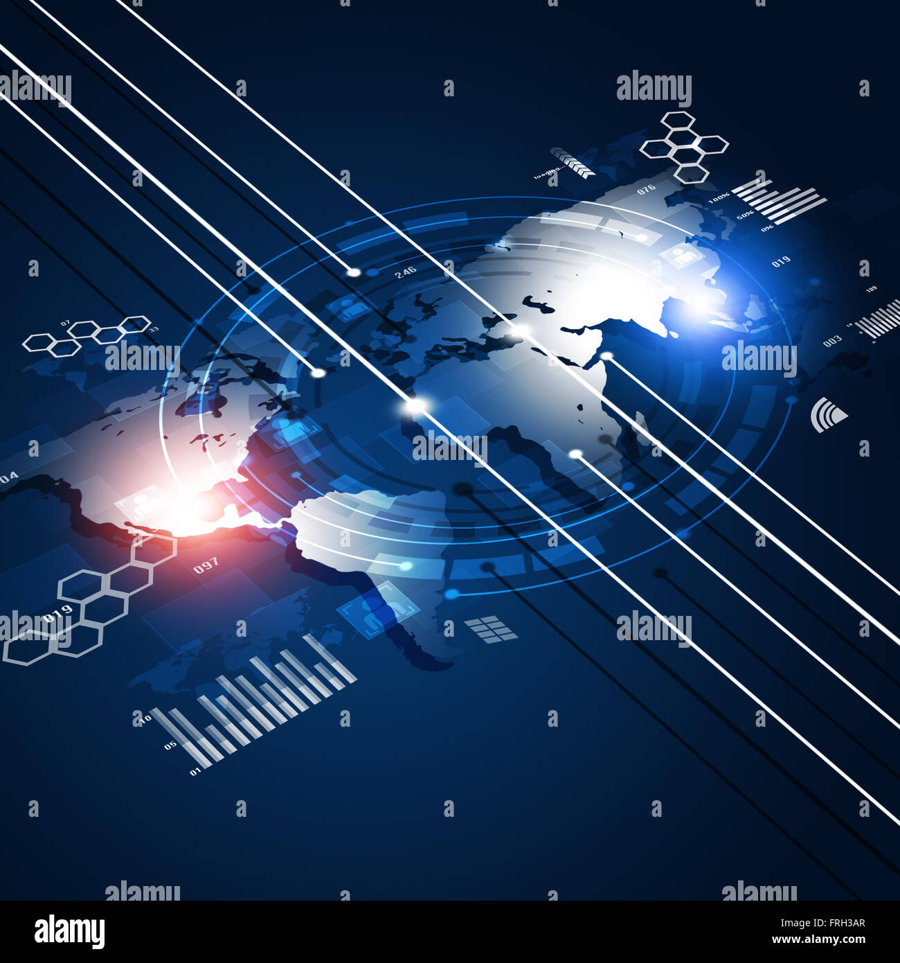 global web communication concept technology blue interface Stock Photo ...