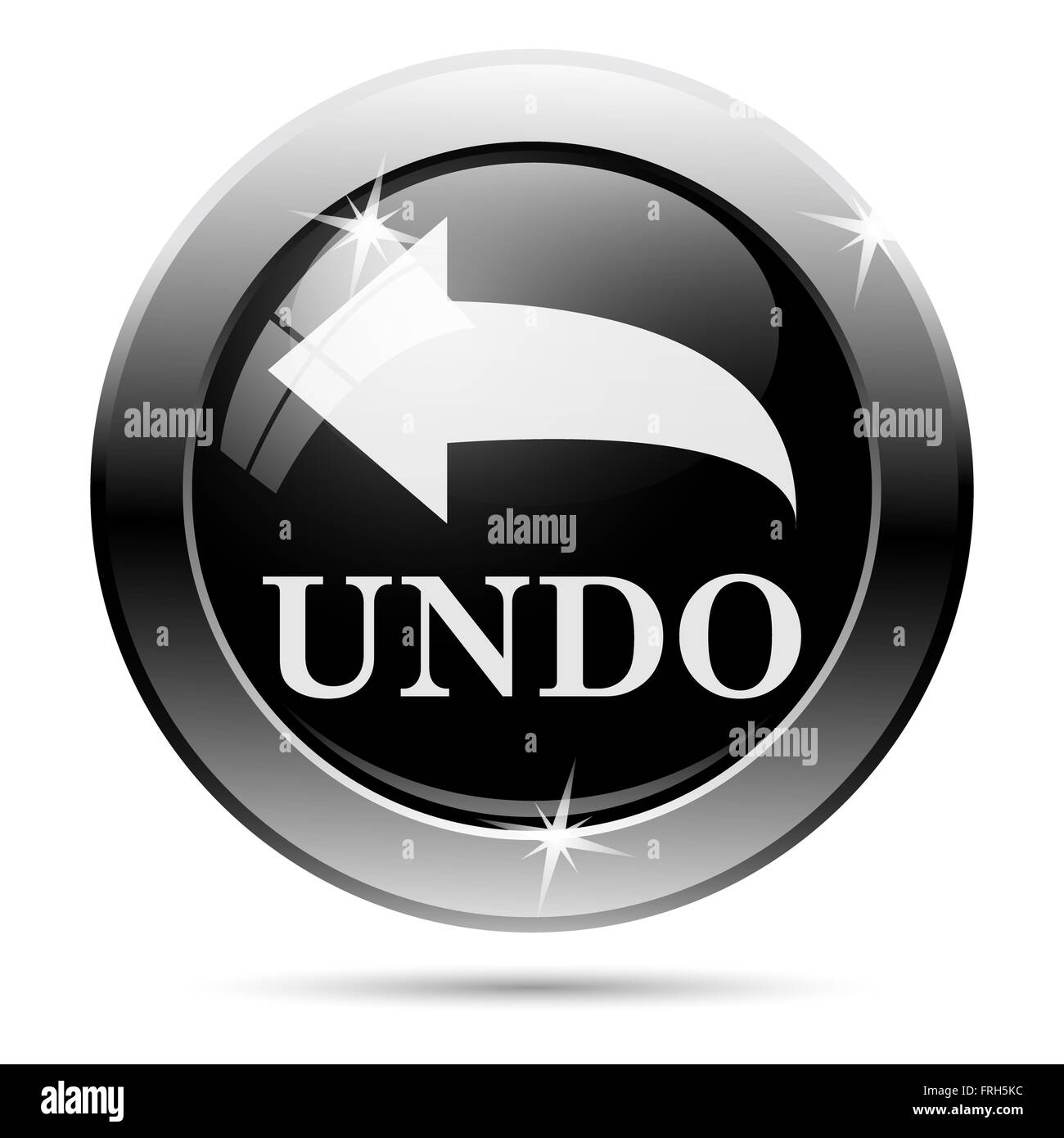 Undo icon. Metallic internet button on white background Stock Photo - Alamy