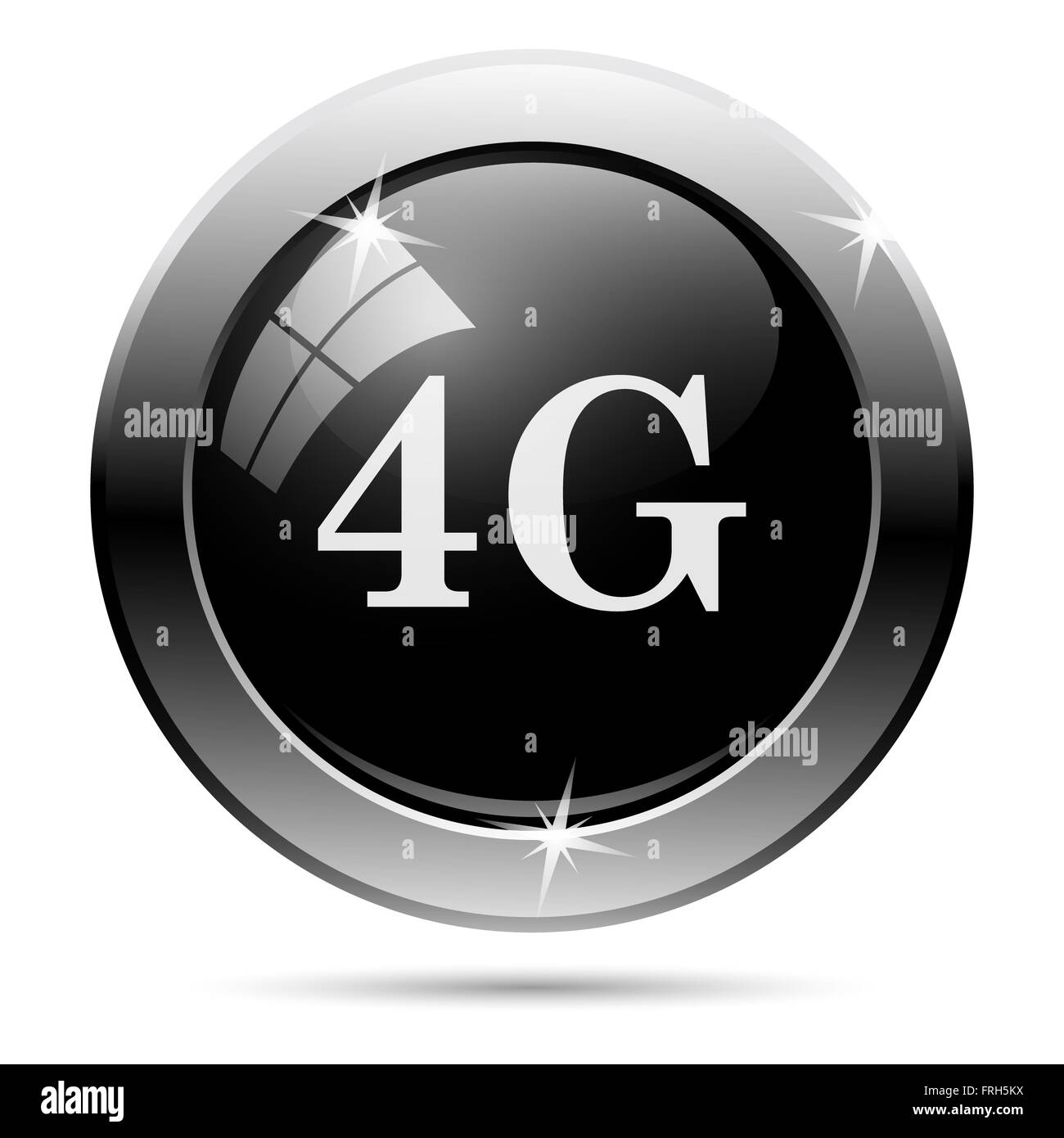 4G icon. Metallic internet button on white background Stock Photo - Alamy
