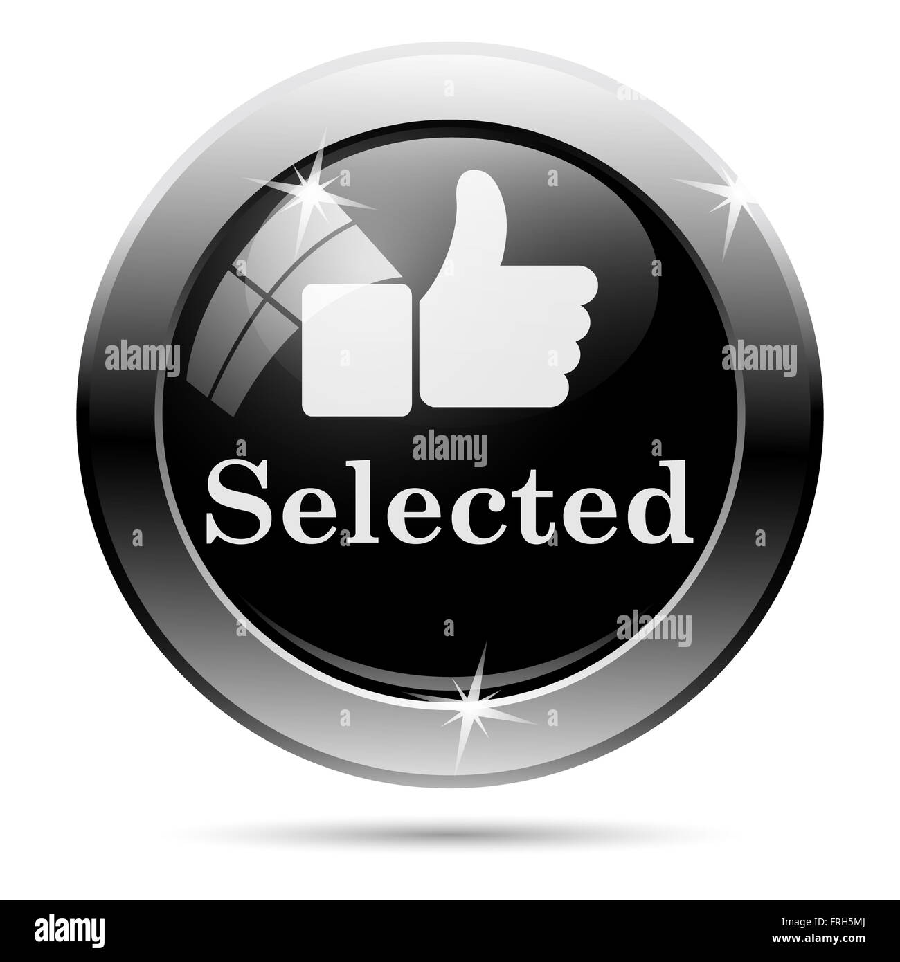 Selected icon. Metallic internet button on white background Stock Photo ...