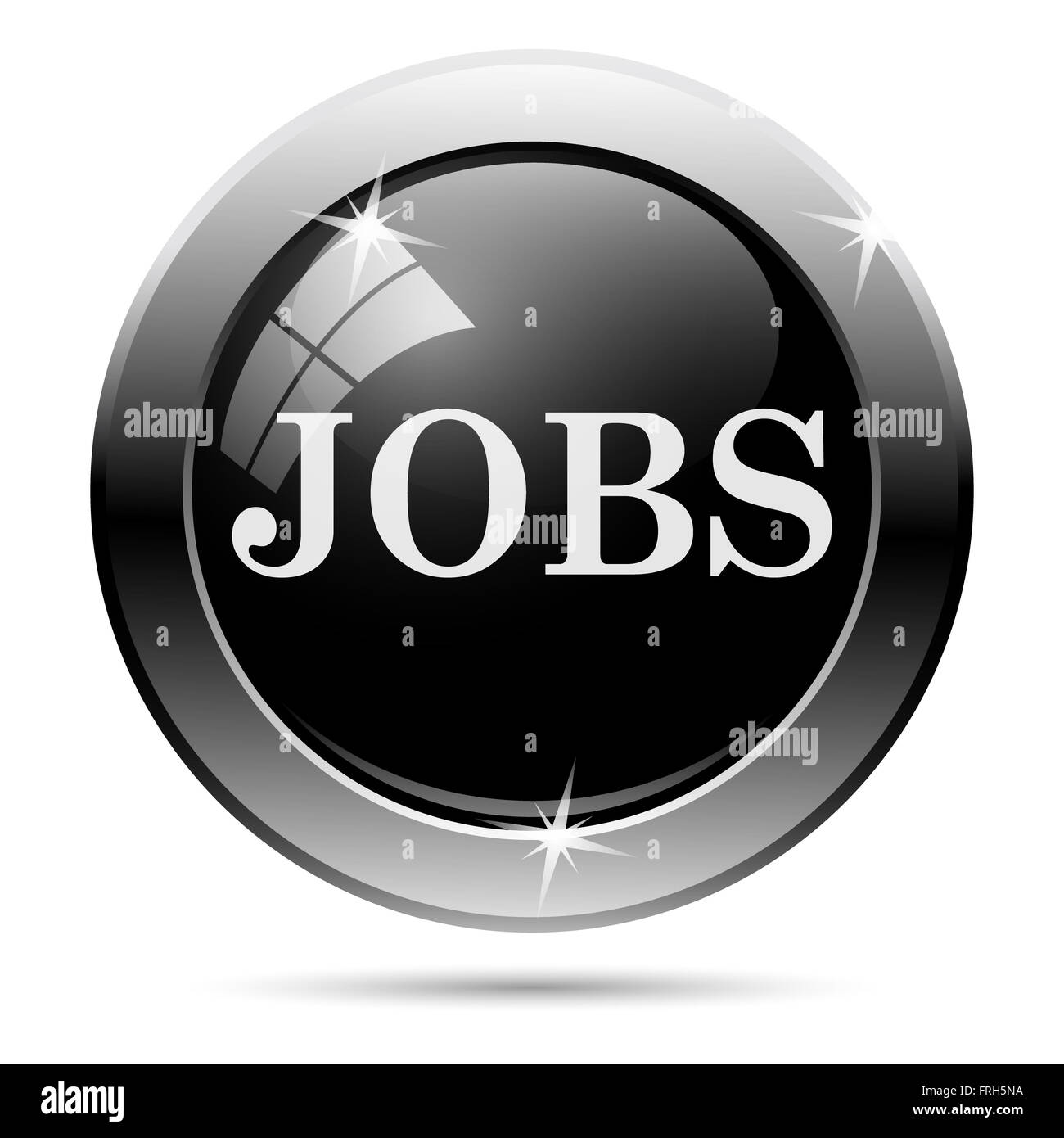 Jobs icon. Metallic internet button on white background Stock Photo - Alamy