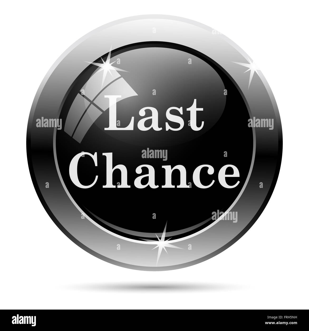 Last chance icon. Metallic internet button on white background Stock ...