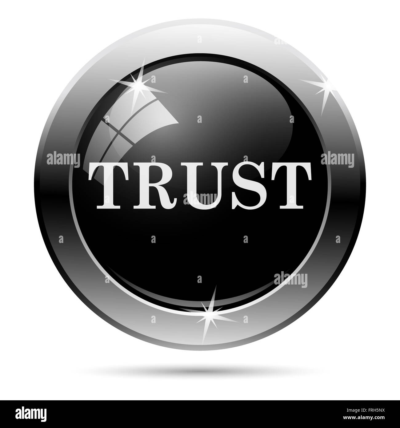 Trust icon. Metallic internet button on white background Stock Photo ...
